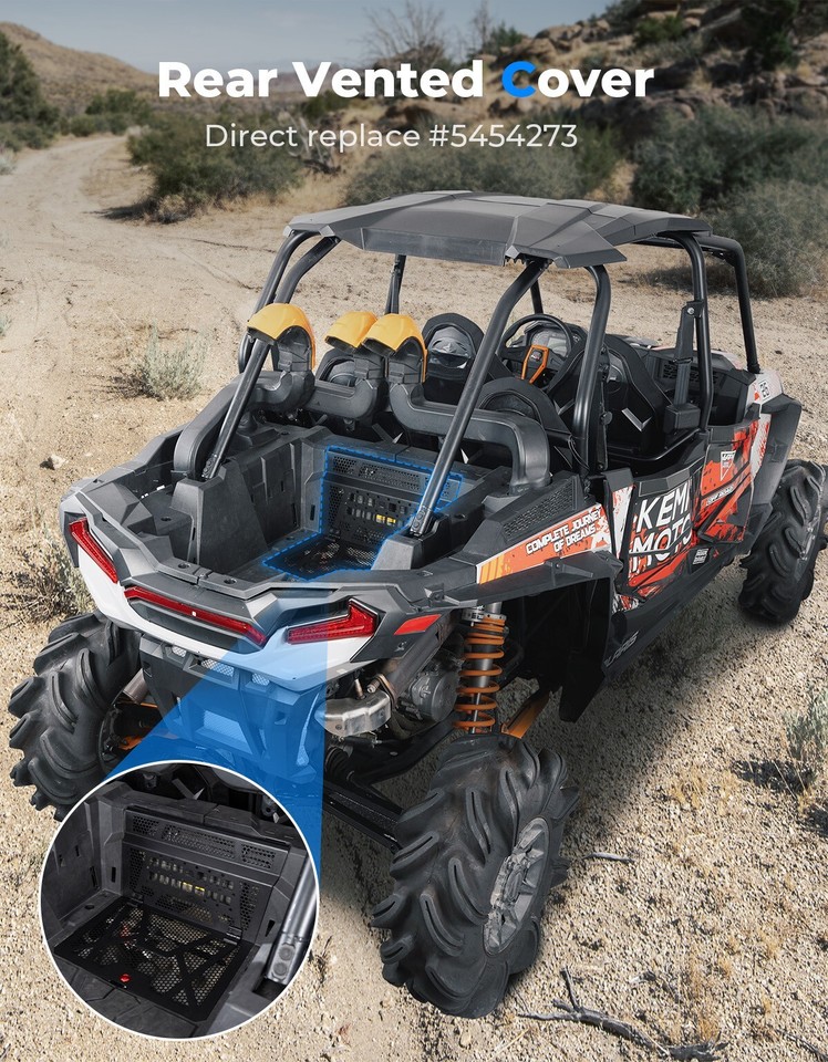 Aluminum Vented Engine Bed Cover Polaris RZR XP 1000/4 RZR XP Turbo/4 ...