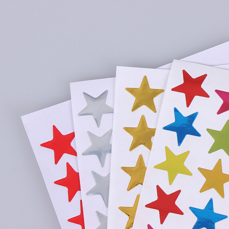 10Pcs Child Reward Flash Sticker Five-pointed Star Sticker Self ...