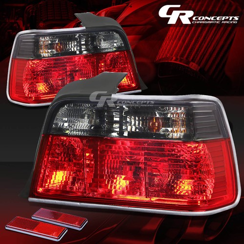 PAIR SMOKED/RED REAR BRAKE TAIL LIGHTS LH+RH FOR 1992-1998 BMW E36 3 ...