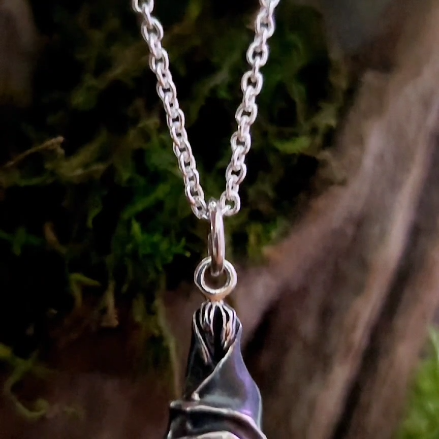 Bat Pendant Necklace 925 Silver Realistic Curse Nosferatu Vampire 18 ...