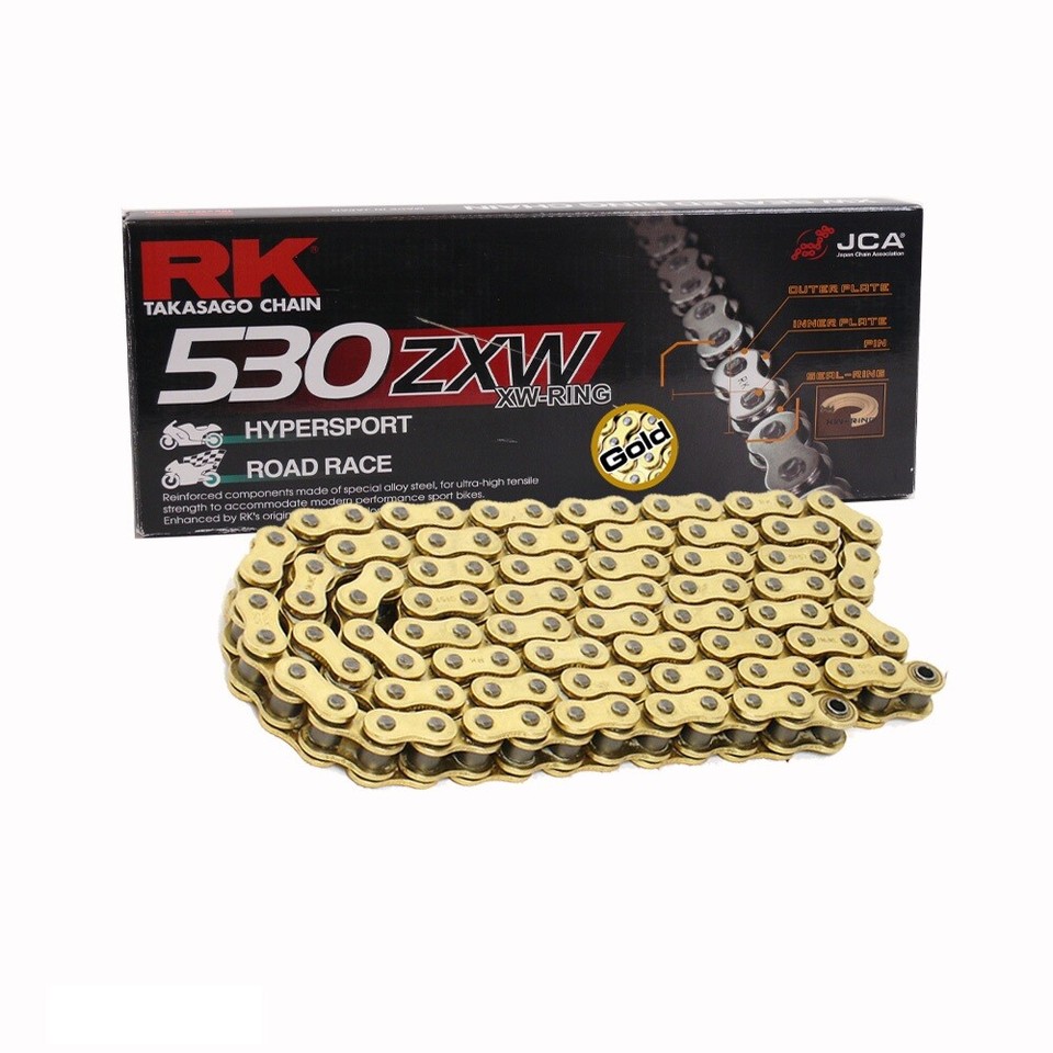 Chain Set Kawasaki GPZ 900 R Ninja 90-94 Chain RK GB 530 Zxw 112 Gold ...