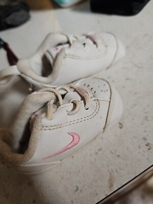 Nike Play White Pink Crib Low Booties Shoes Size 0C | eBay