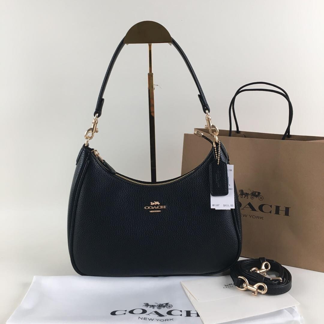 COACH CJ517 Shoulder Bag College Style Crossbody Underarm Bag Black New ...