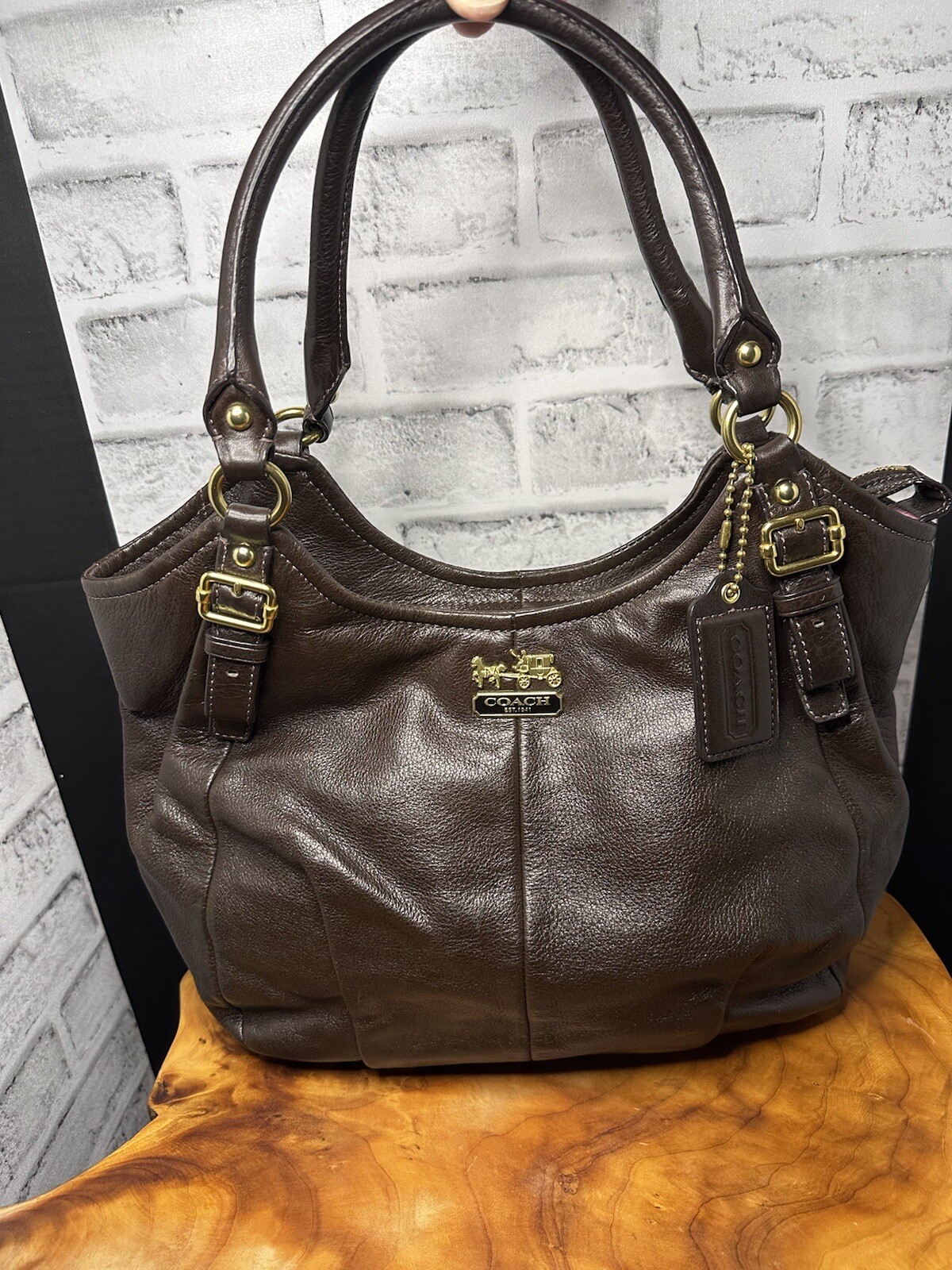 Coach Madison Maggie Brown Leather Shoulder HOBO 18612 - Gem