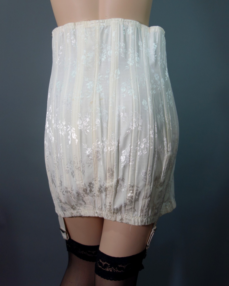 ANTIQUE~40's~SPIRELLA~High Waist 34-38 Tight Lace Up Open Bottom Corset ...