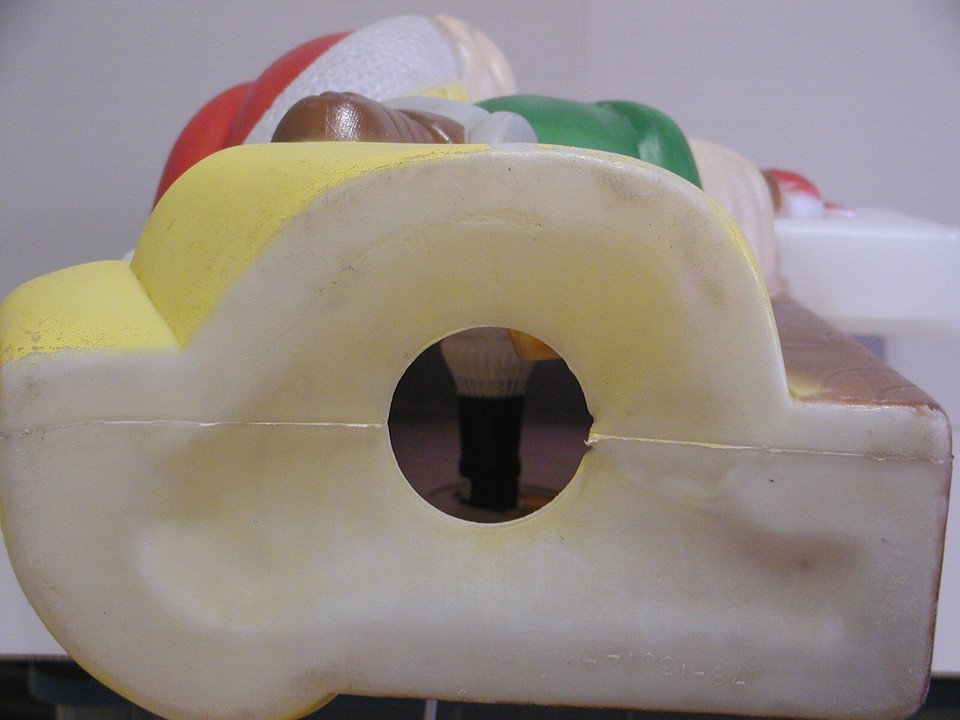 Vintage General Foam Elf Santa's Workshop Lighted Christmas Blow Mold ...