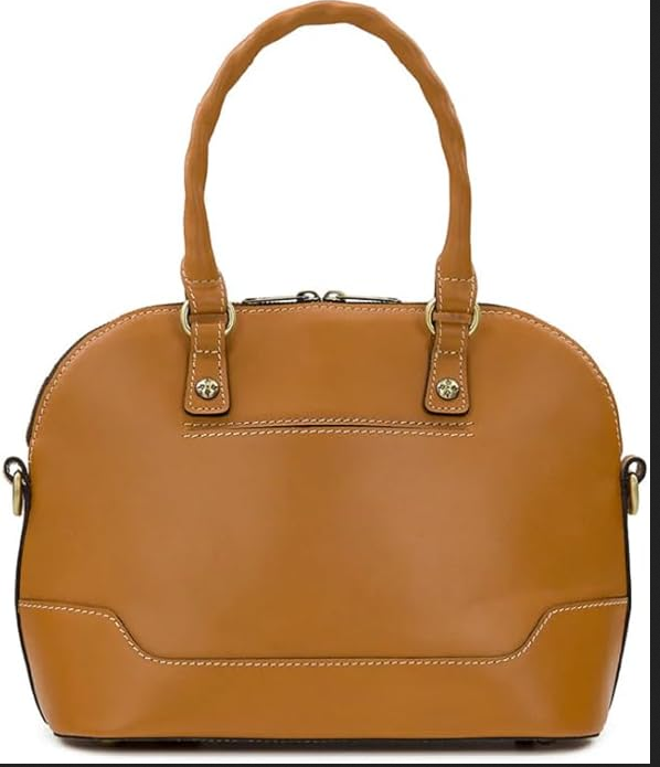 NWT Patricia Nash Chia Leather Dome Satchel Hazelnut with Strap tassels ...