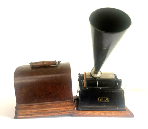 Edison Gem Model A Early Case Cylinder Phonograph *WORKS* | eBay