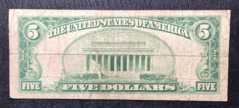 1929 $5 Brown Seal National Currency "Atlanta" X4248 FINE! US Paper ...