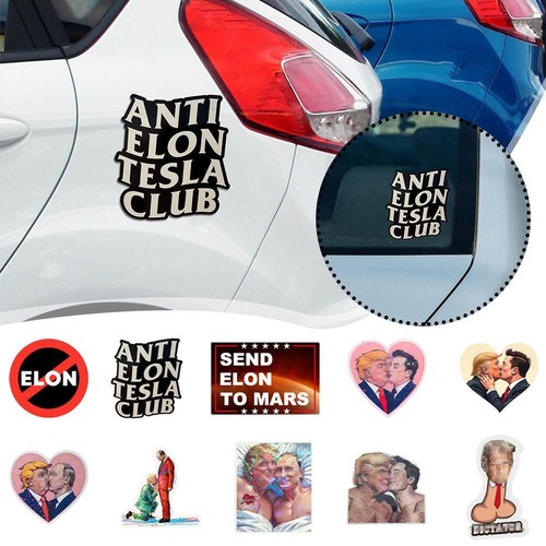 10pcs ANTI ELON Stickers-CAR Decals -Viral Bumper Sticker Decal Cling+ ...