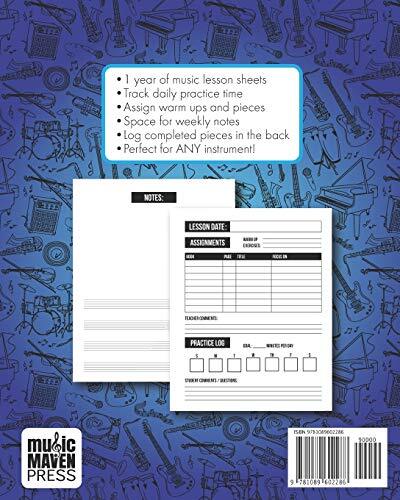 Music Practice & Assignment Notebook: 52 Weeks of Music Lesson Tracking ...