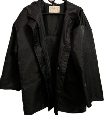 VTG Lundstrom La Parka Black Satin Art to Wear Artsy Jacket Women Sz ...