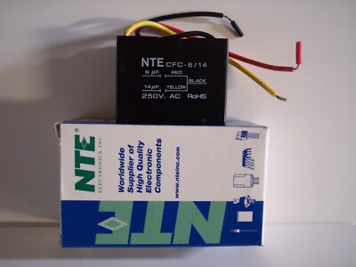 NTE Electronics CFC-6/14 6.0/14.0 mf 125/250vac 3 wire Ceiling Fan ...