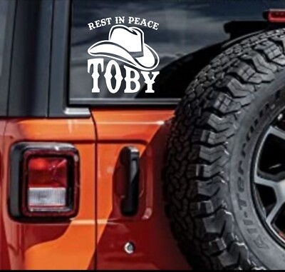 Toby Keith R.I.P. 5" × 6" White Vinyl Decal Sticker For Car, Truck ...