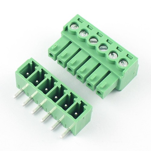 1Pcs 3.5mm Pitch 6 Pin Way Right Angle Screw Terminal Block Pluggable ...
