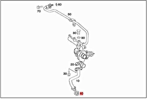 Genuine MERCEDES Oil return line to cylinder crankcase Sealing shim ...
