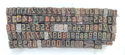 Vintage Letterpress wood/wooden printing type blocks typography 114pc ...