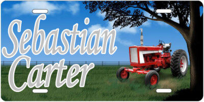 Engraved - Personalized Red Tractor License Plate - Auto Tag | eBay