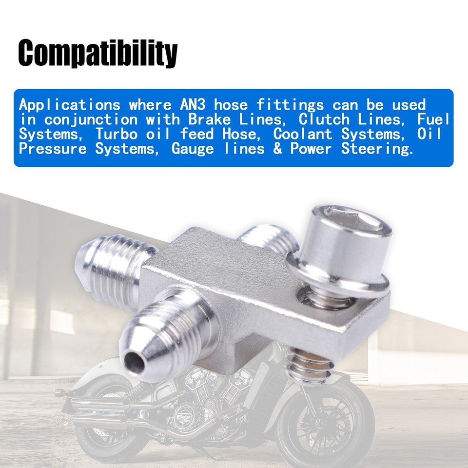 3AN AN-3 Stainless Steel JIC3 AN3 3-Way Male Brake Hose Fitting Tee ...
