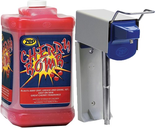 Zep Cherry Bomb Heavy-Duty 3.78L Hand Cleaner w/ D-4000 Hand Soap Pump ...