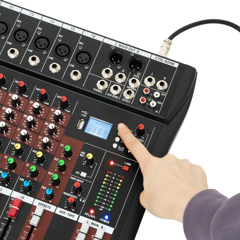 16-Channel Studio Audio Mixer Bluetooth USB Digital Sound Mixing ...