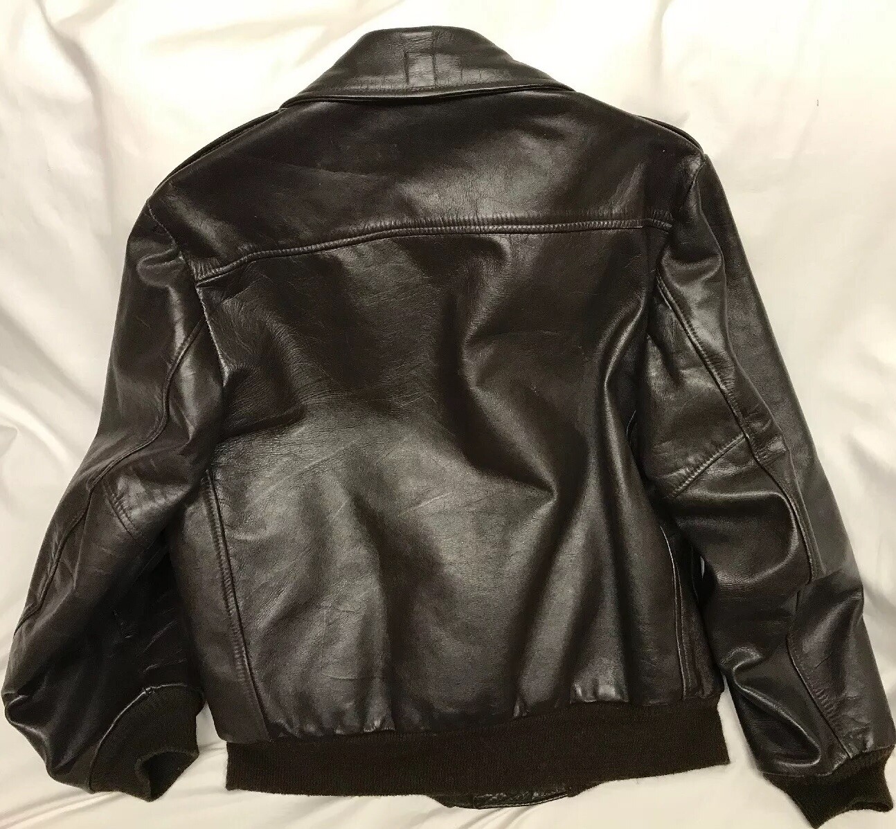 Vintage BERMAN'S Leather Bomber JACKET Men Size L 40 … - Gem