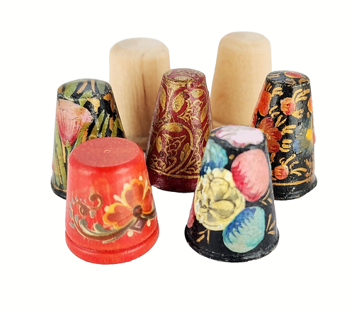 Set Of 7 Wooden Collectable Thimbles Vintage | eBay
