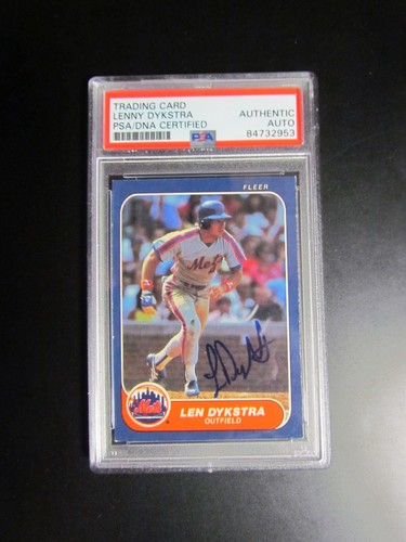 1986 Fleer Lenny Dykstra Signed Baseball Card PSA Encapsulated | eBay