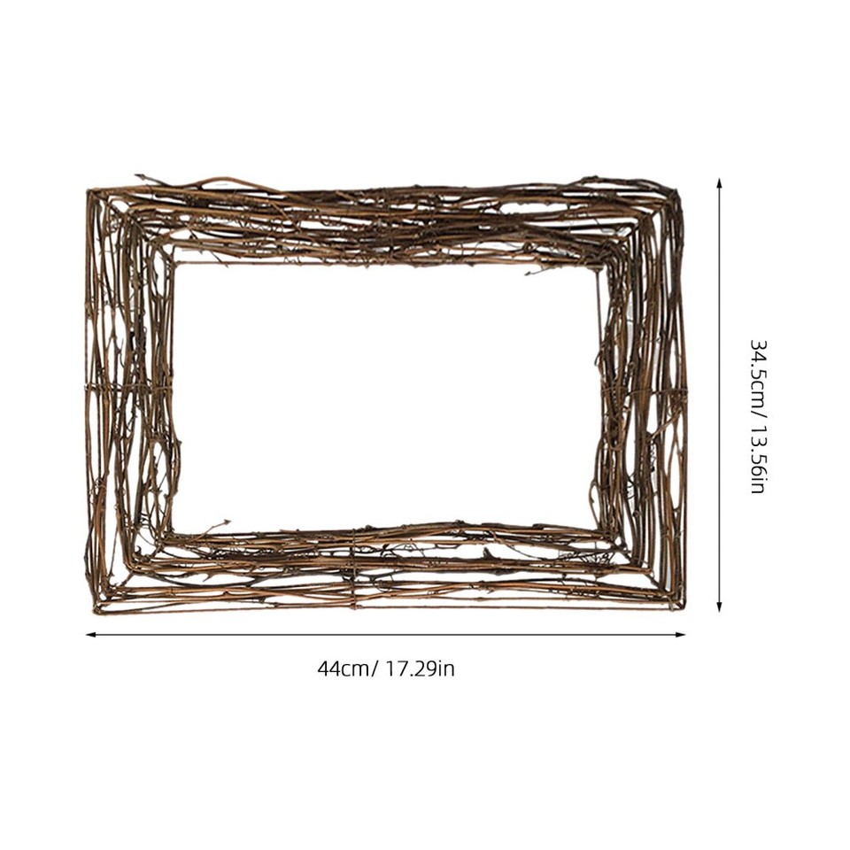 Square Rattan Wreath Vine Branch Wreath Hanging Wreaths Decoration ...