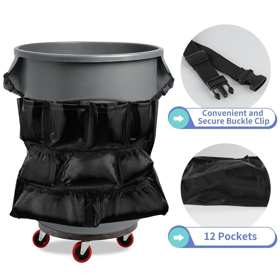Trash Can Caddy Bag, 12 Pockets Garbage Can Caddy Organizer Bag for ...