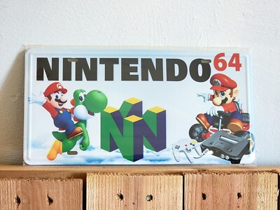 Rare Nintendo 64 Mario Yoshi Metal Sign Mancave Garage Gameroom Decor ...