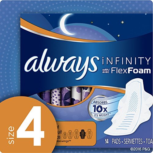 Always Infinity Flex Foam Size 4 Overnight Unscented Feminine Pads 78ct ...