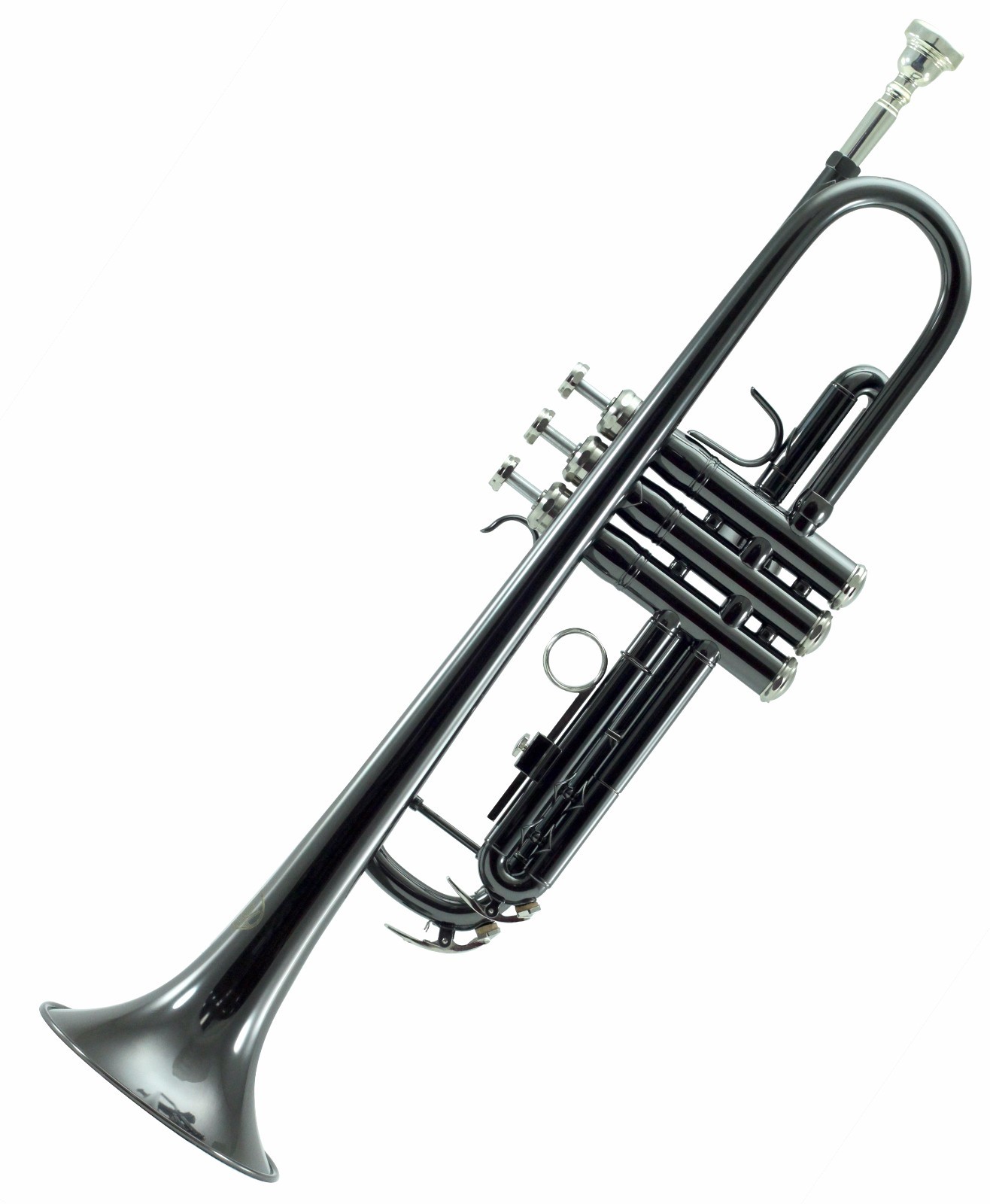 *GREAT GIFT* TOP Quality Bb Black Nickel Trumpet w Hard Case Care Kit ...