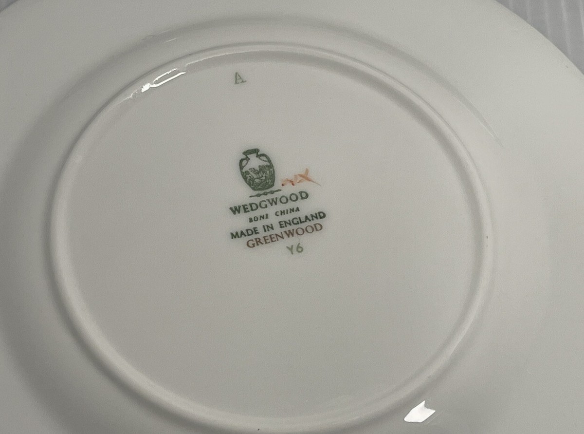 Four Vintage Wedgwood England Greenwood Bone China 6” Bread Four Vintage Wedgwood England Greenwood Bone China 6” Bread