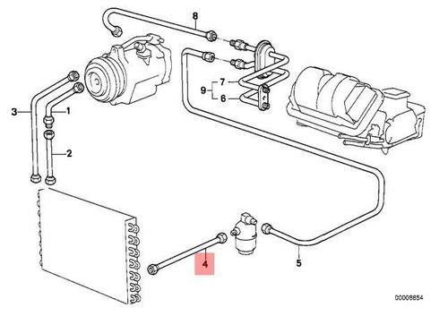 Genuine BMW E30 Coupe Condenser Dryer Coolant Pressure Hose OEM ...