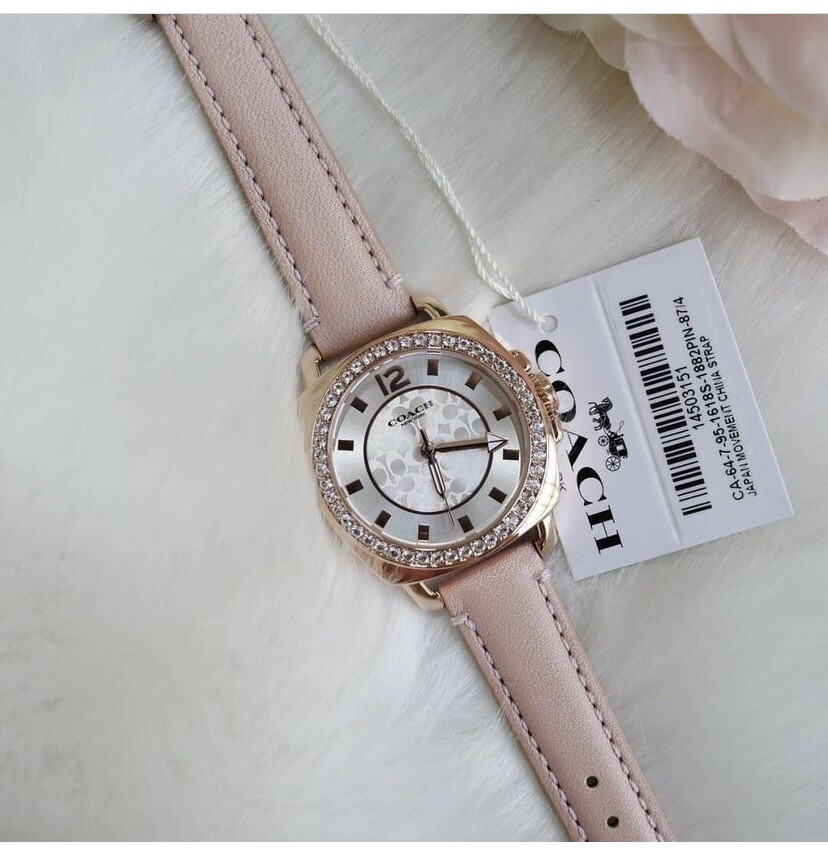 NWB 14503151 AUTHENTIC Coach Rose Gold Swarovski Crystal Woman Pink ...