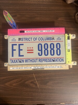 DISTRICT OF COLUMBIA WAHINGTON DC. LICENSE PLATE FE 9888. Very Hard To ...