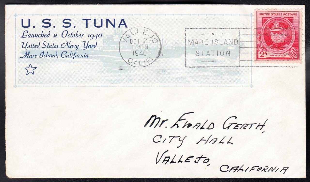 WWII Submarine USS TUNA SS-203 LAUNCHING Naval Cover C3969 | eBay