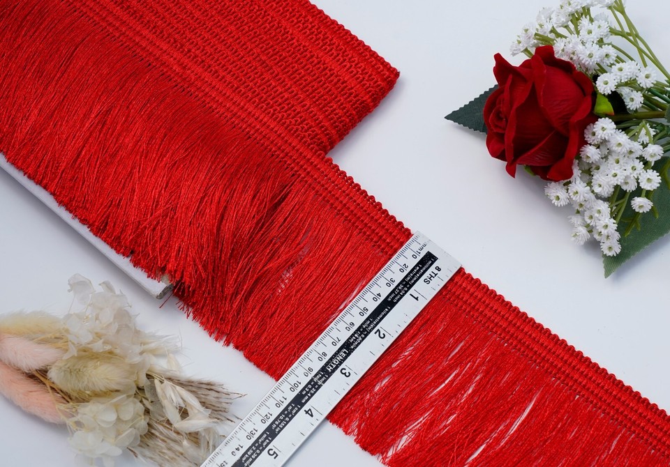 2Y 4 IN Silky Feather Fringe Trimming Braid Wedding Embellish Lace ...