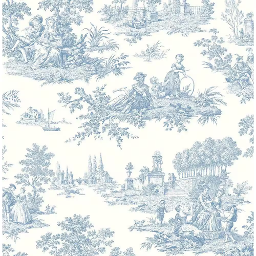 Blue Bell Chateau Toile Prepasted Wallpaper Roll 56 Sq. Ft ...