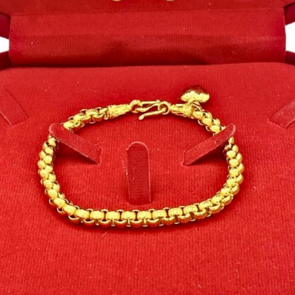 23k 24k Chain Bracelet Jewelry Heart Pendant Thai Baht Gold Plated ...