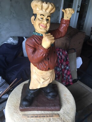 Vintage Large 34” Restuarant Chef Menu Statue Sign Rare. | eBay
