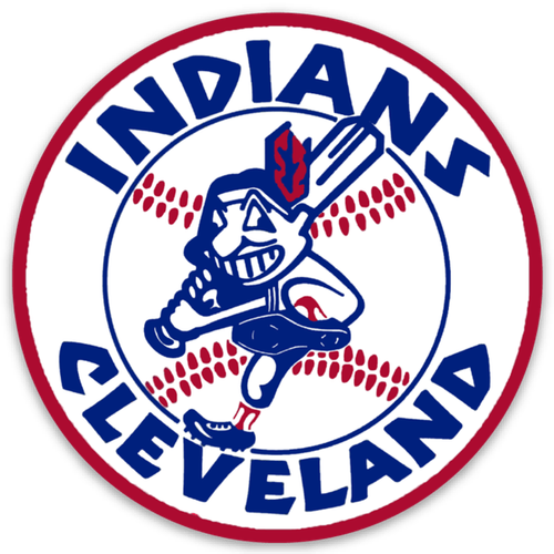 Cleveland Indians Chief Wahoo at Bat w/ baseball logo type Die-cut ...