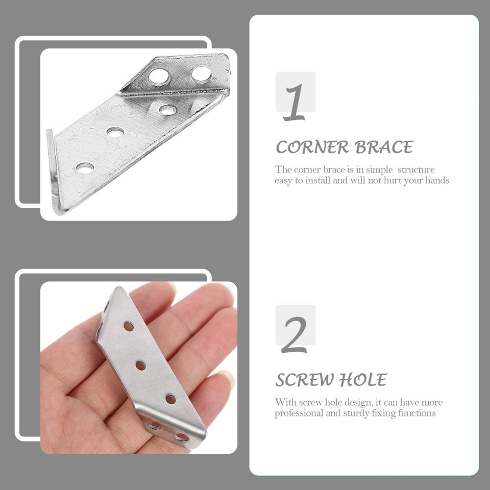 10Pcs Fasteners Triangle Corner Steel Triangle Corner Flat Corner Steel ...