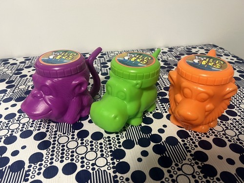 Set (3) Guateplast WILD SIP Animal Cup Bottle Lion Hippo Monkey Jungle ...