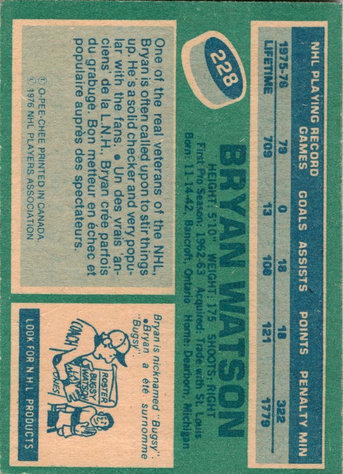 1976 Topps #228 Bryan Watson Great! | eBay