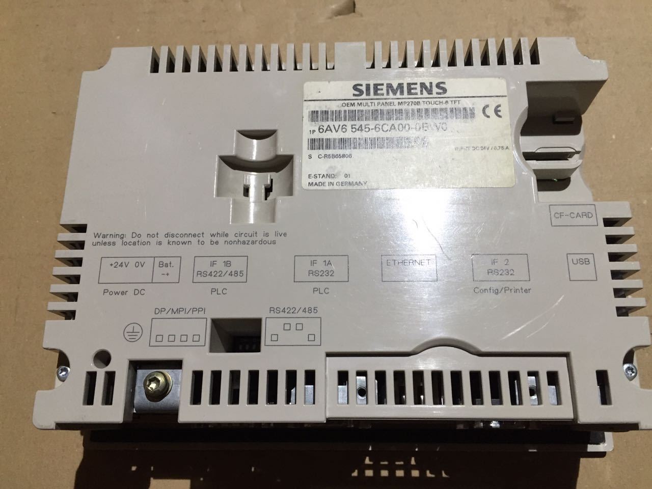 Siemens Simatic Touch Panel MP270B 6AV6 545-6CA00-0BW0 6AV6545-6CA00 ...
