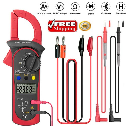 Digital Multimeter Tester AC Volt Ohm Amp Clamp Meter Auto Range LCD ...