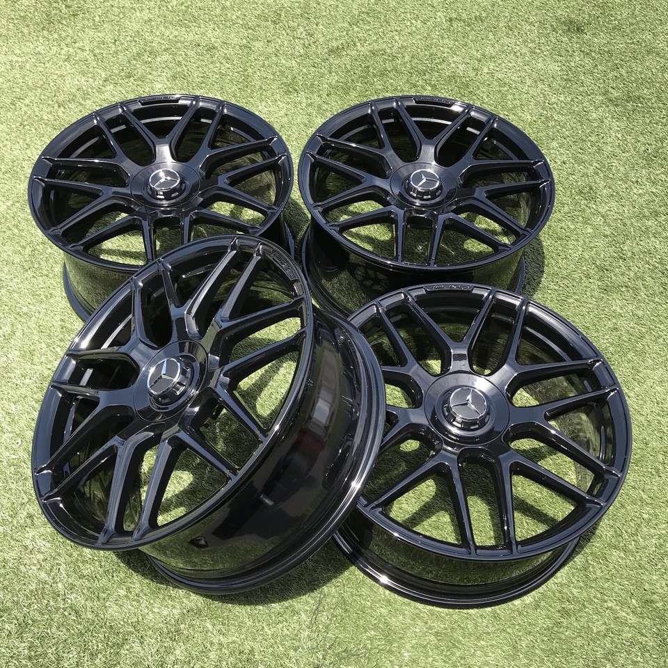 20" Mercedes AMG E63 Wheels Rims OEM Stock Factory Gloss Black Set 4 ...