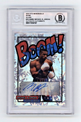 Michael B. Jordan 2024 Hits Memorabilia BOOM Silver #/10 Signed BGS BAS ...